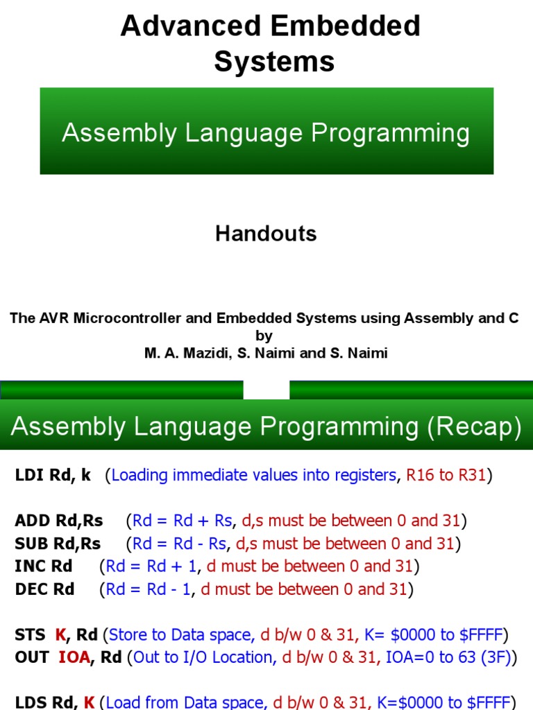 Assembly Language Programming: Handouts | PDF | Subroutine | Central Processing Unit