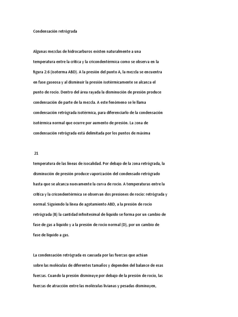 Condensacion Retrograda | PDF | Fase (materia) | Condensación