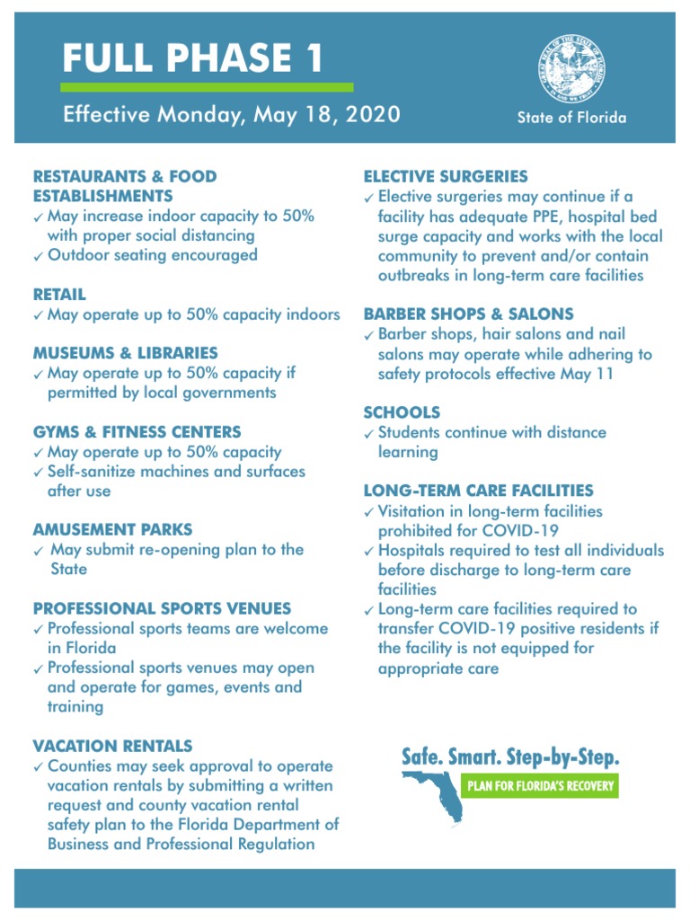 Florida: Phase 1 Reopening | PDF