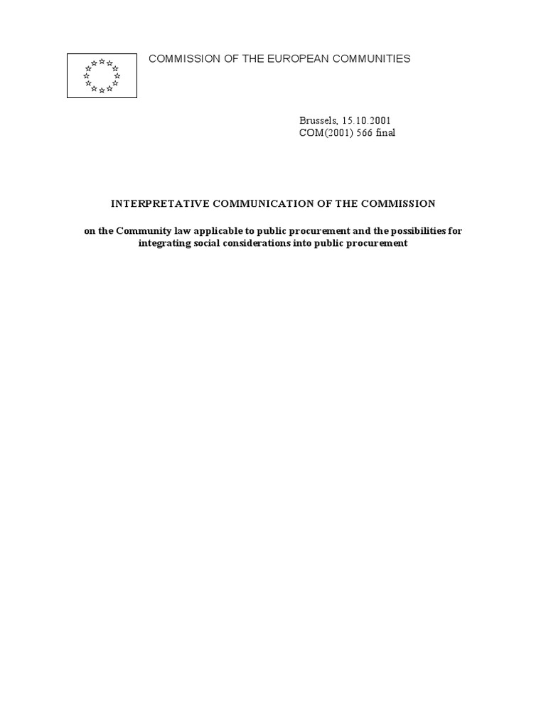 Commission of The European Communities | PDF | European Union Law ...