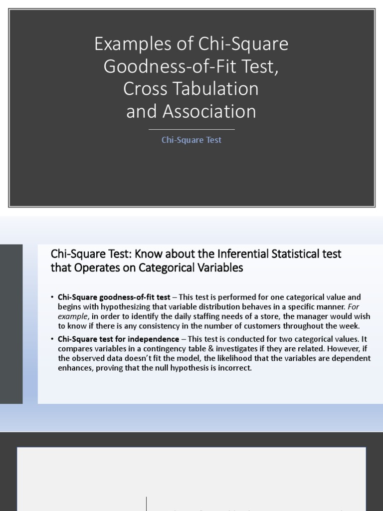L24 - Example of Chi-Square Goodness-of-Fit Test, Chi-Square Cross ...