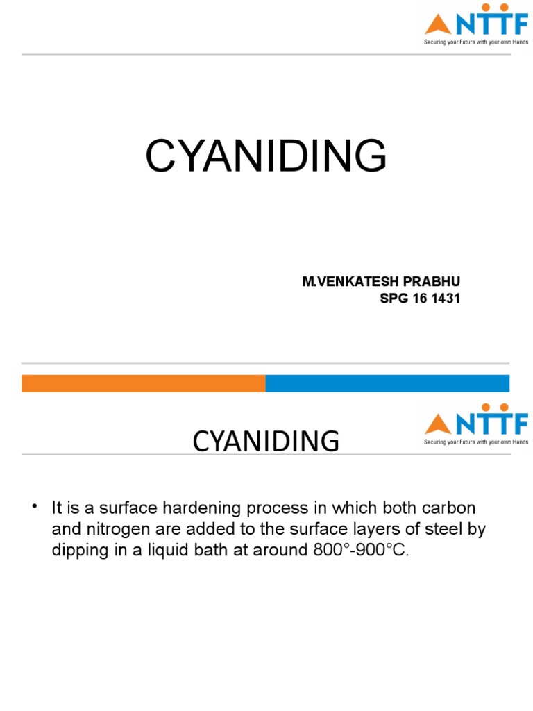 Cyaniding: M.Venkatesh Prabhu SPG 16 1431 | PDF | Steel | Chemical ...
