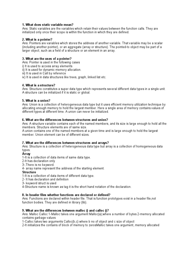 C Questions Pdf Pointer Computer Programming Variable Computer Science