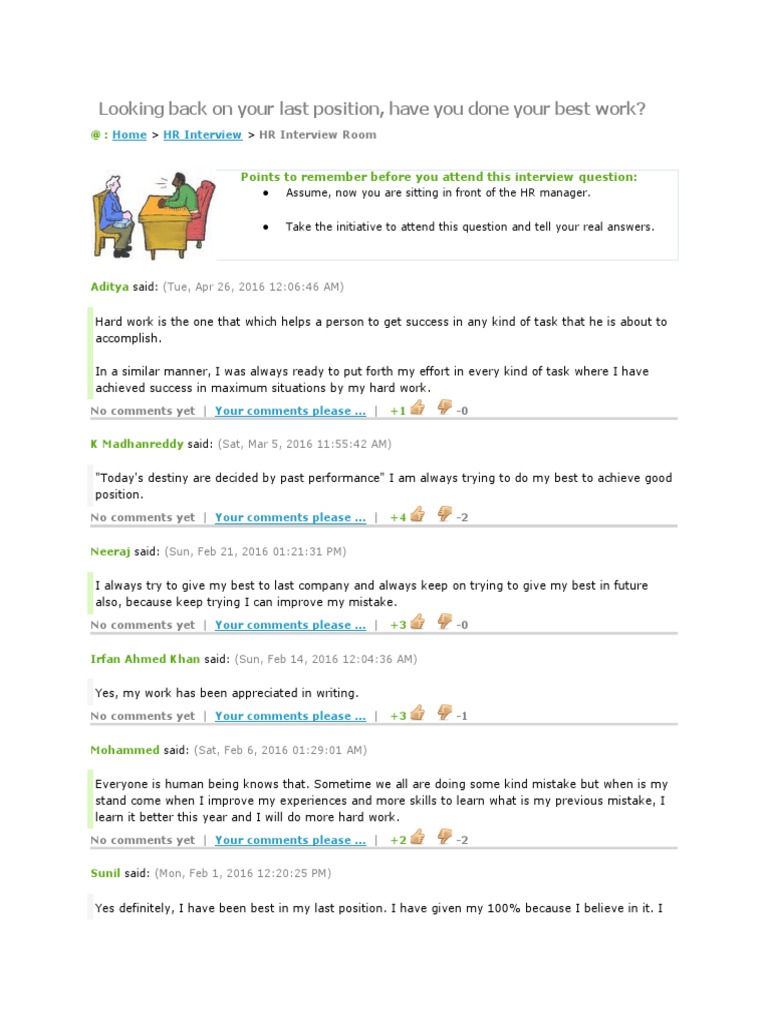 Looking Back On Your Last Position | PDF | Career & Growth | Business