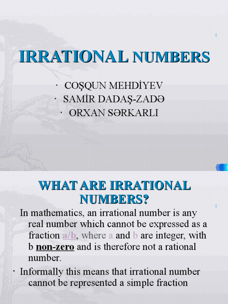 Irrational Numbers | PDF | Numbers | Fraction (Mathematics)