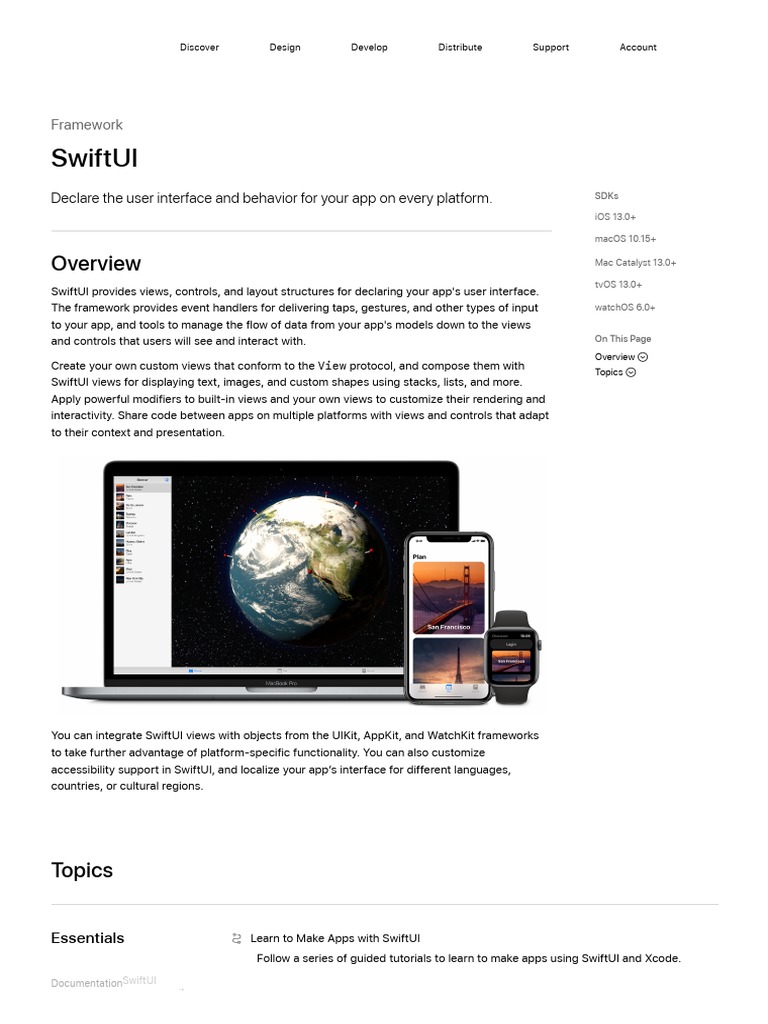 SwiftUI - Apple Developer Documentation | PDF | Xcode | Application ...