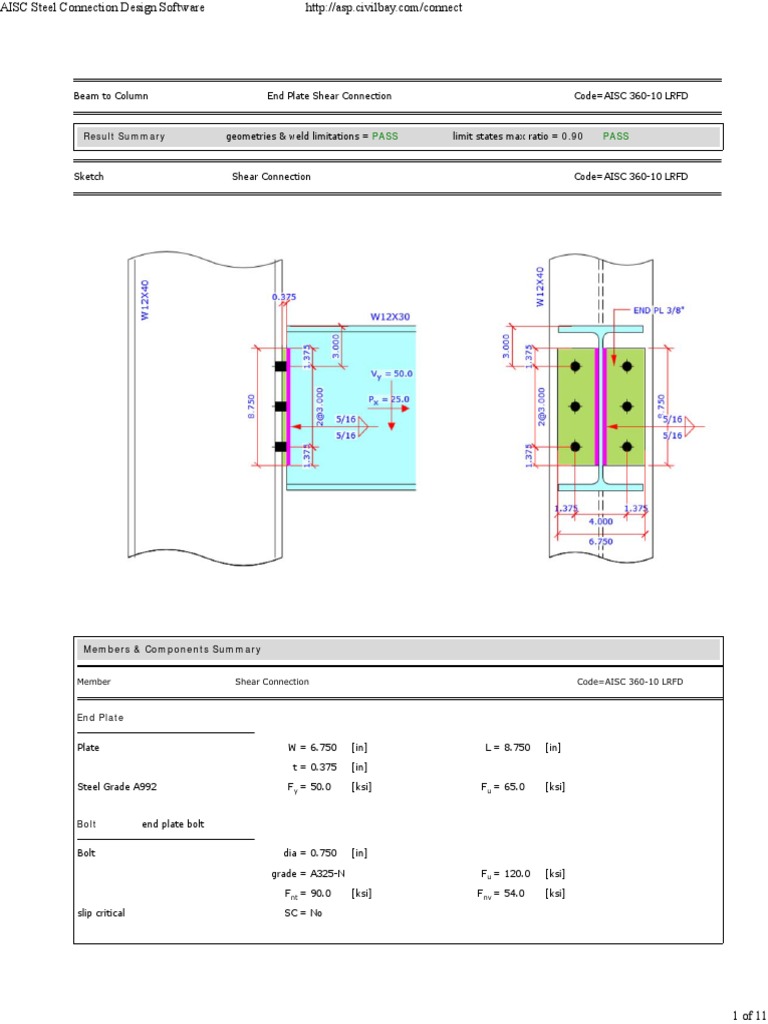 Result Summary: Pass Pass | PDF | Screw | Beam (Structure)