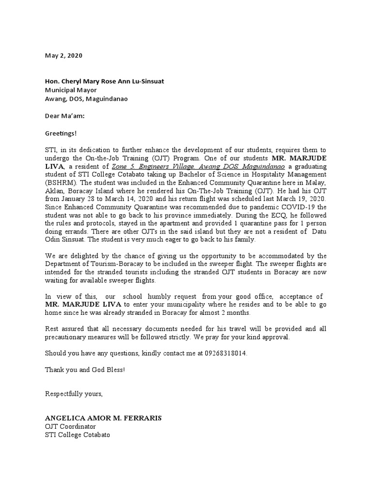 Request Letter of Acceptance | PDF