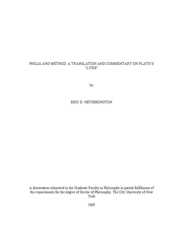 Eric D. Hetherington - Philia and Method - A Translation and Commentary ...