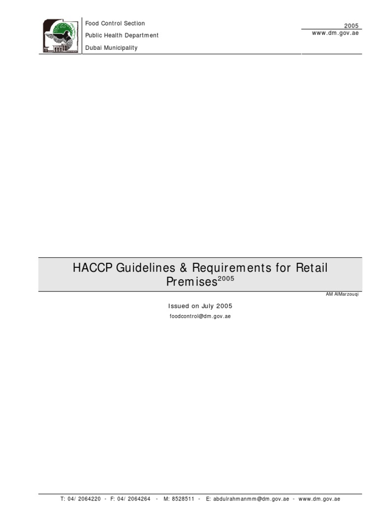 HACCP Guidelines Requirements For Retail Operators 2005 | PDF | Hazard ...