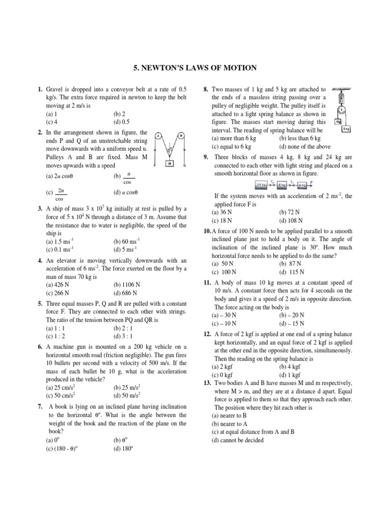 05 - Laws of Motion | PDF | Tension (Physics) | Force