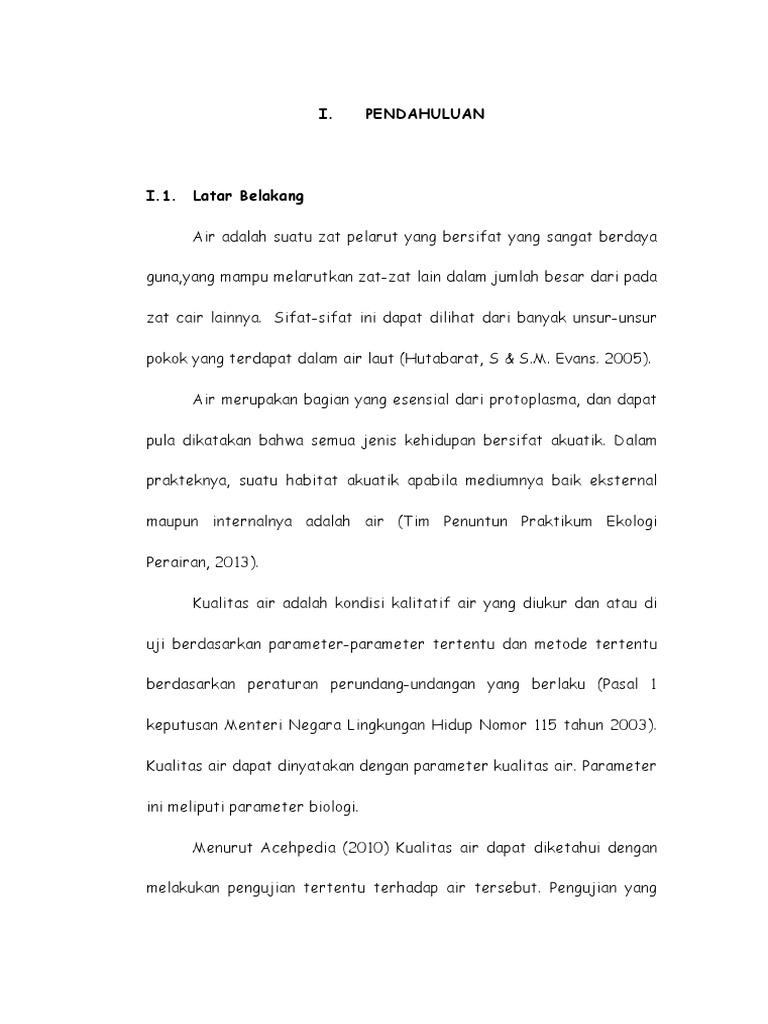 Pengamatan Jenis Benthos di Waduk FAPERIKA | PDF | Sains & Matematika