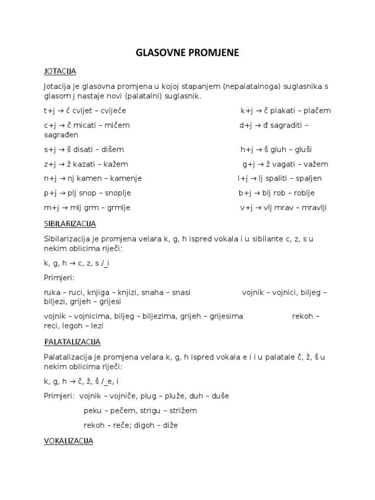 Glasovne Promjene | PDF