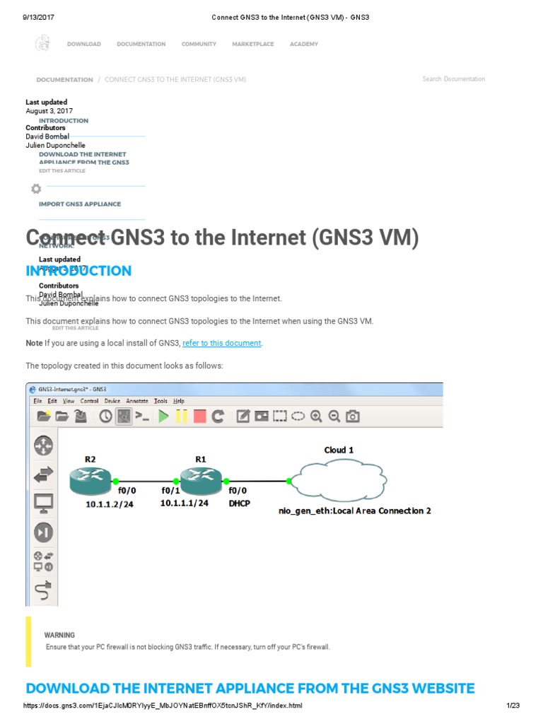 Connecting GNS3 VM to the Internet | PDF | Ip Address | Router (Computing)
