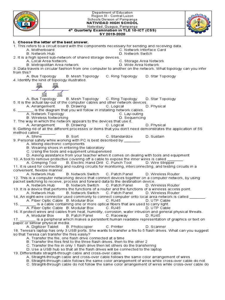 4th PT TLE-ICT 10 CSS | PDF | Network Topology | Computer Network