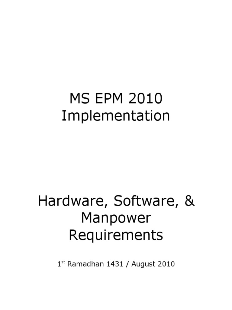MS EPM 2010 ImplementationGuidelines | Download Free PDF | Microsoft ...