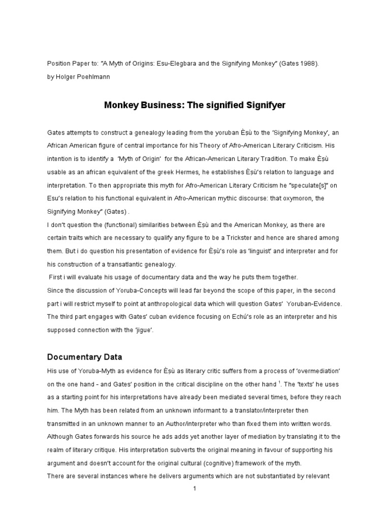 Signifying Monkey | PDF