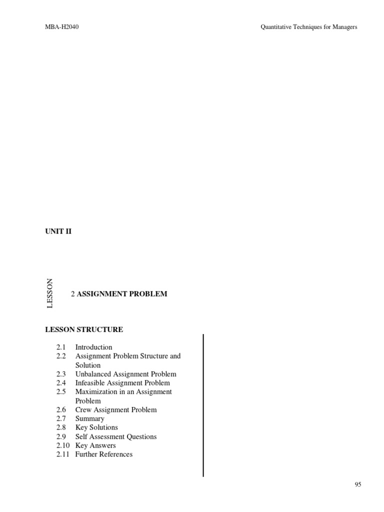 Assignment Problems | PDF | Mathematical Optimization | Mathematical Concepts