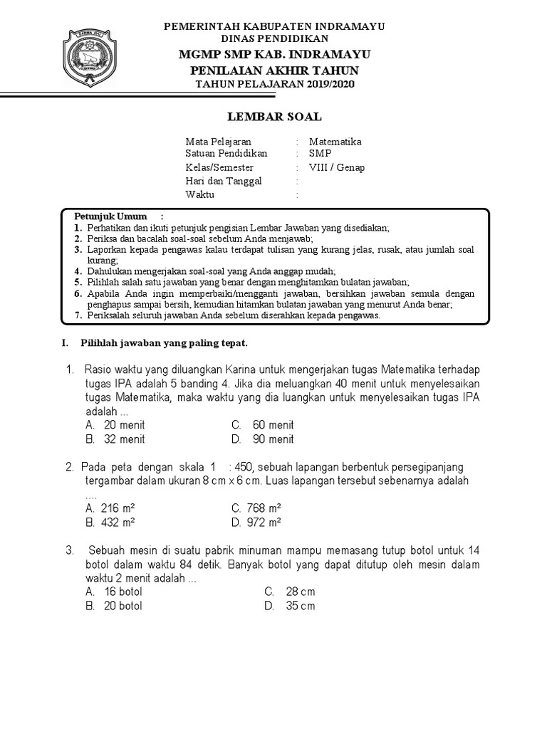 Soal Matematika Kelas 7 K13 | PDF | Karier & Perkembangan | Metode ...