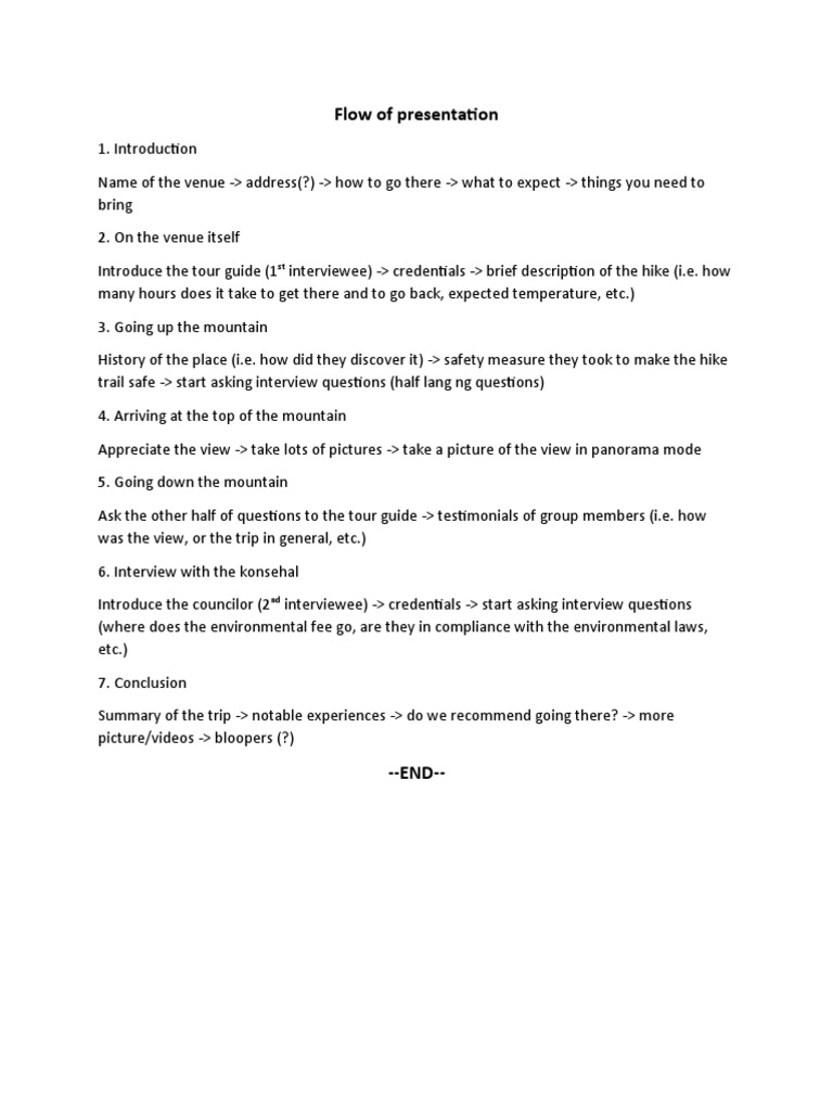 Flow of Presentation