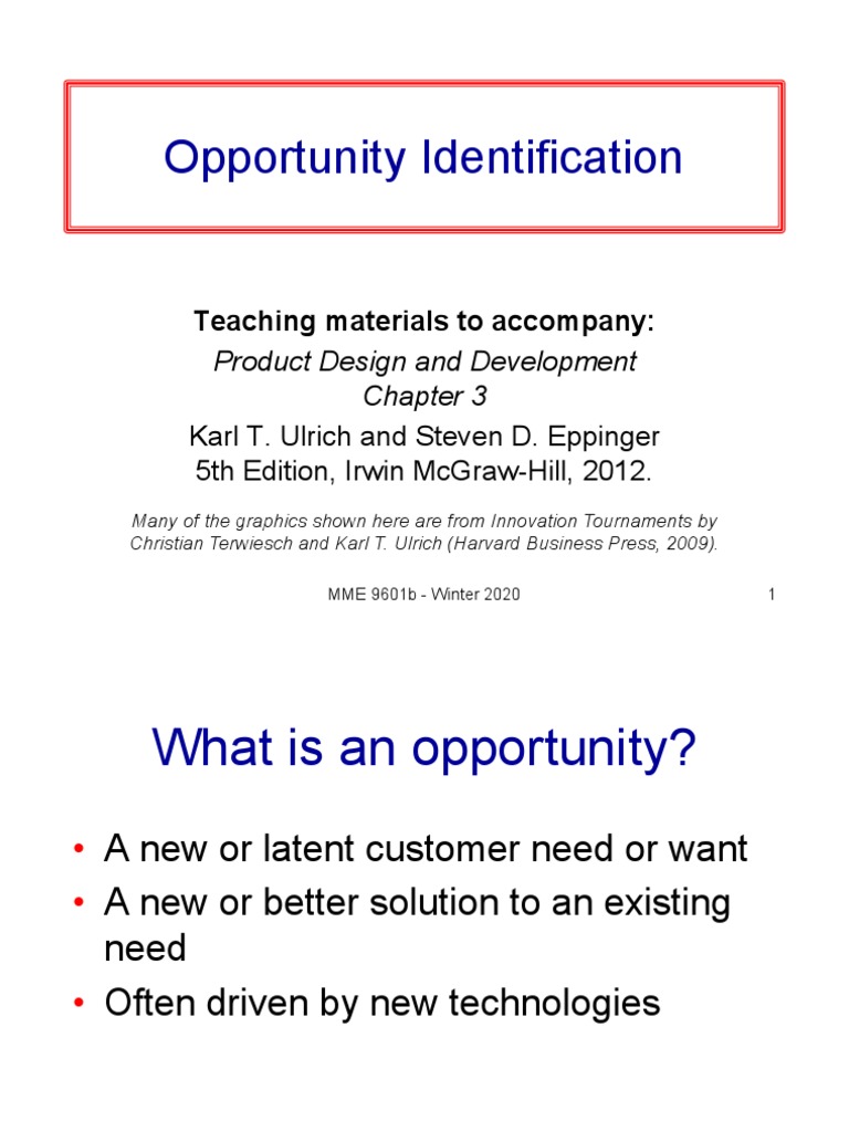 Opportunity Identification Guide | PDF | Innovation | Business