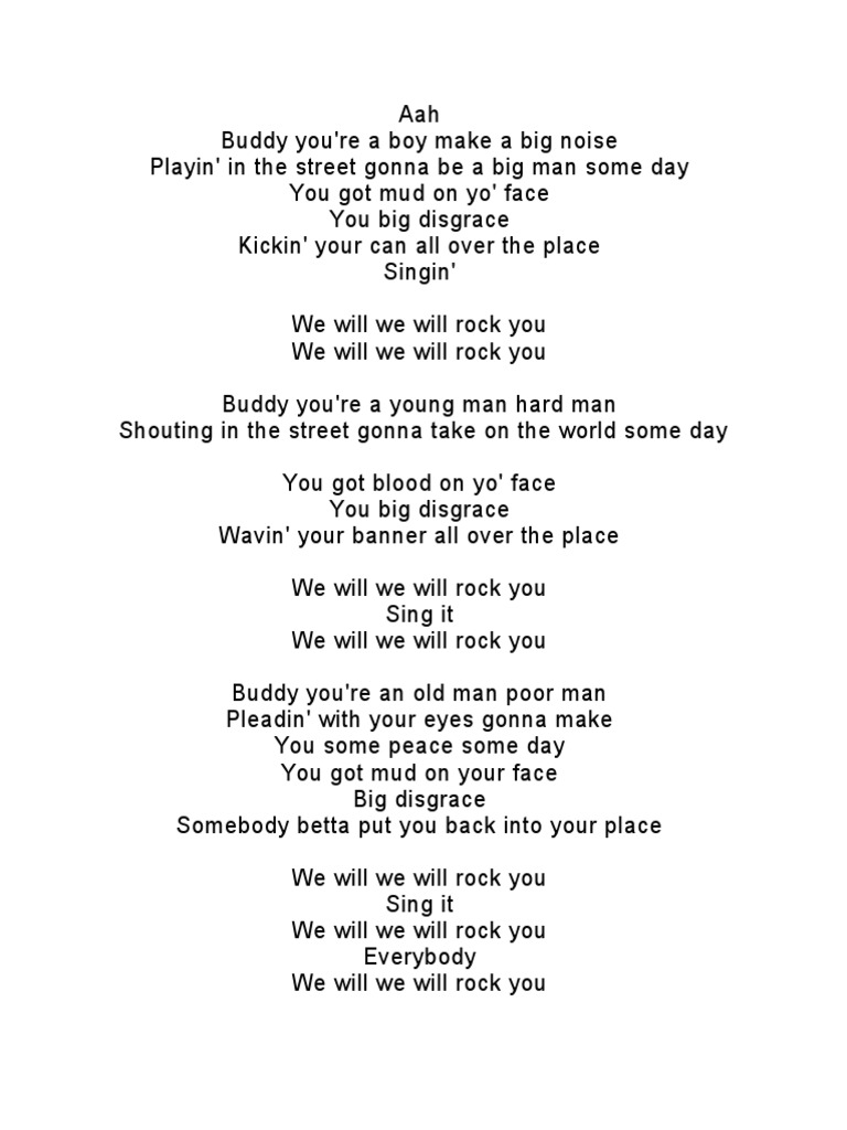 We Will Rock You Lyrics Summary | PDF