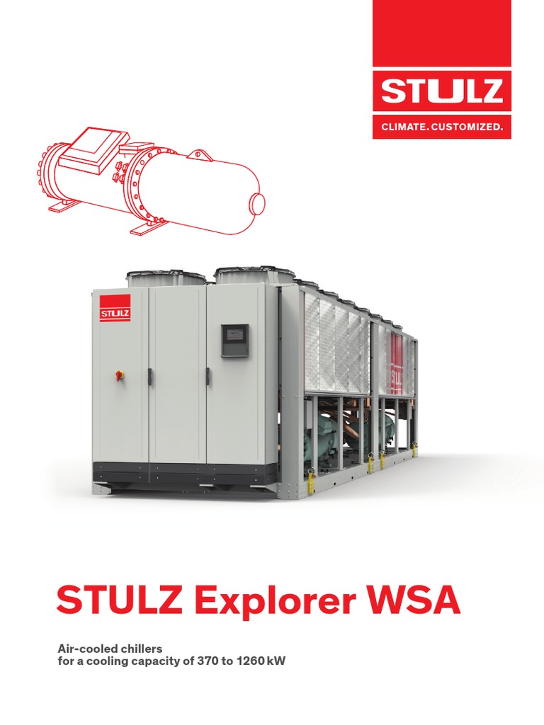 STULZ Explorer WSA: Air-Cooled Chillers For A Cooling Capacity of 370 To 1260 KW | PDF | Air ...