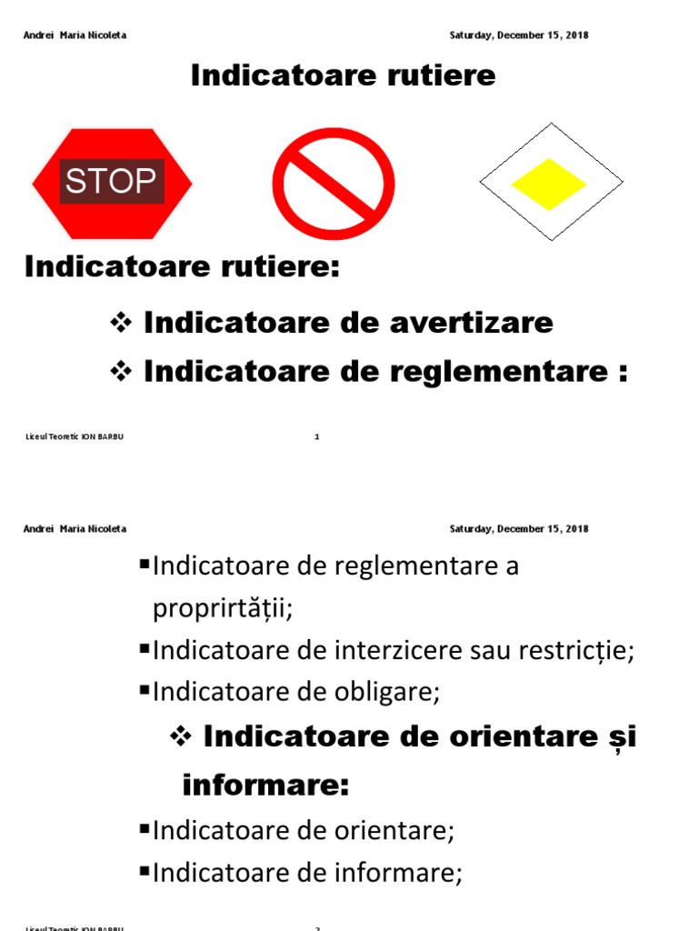 Indicatoare Rutiere | PDF