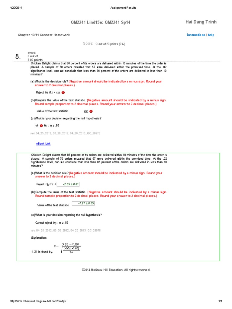 Assignment Results PDF | Download Free PDF | Statistical Significance ...
