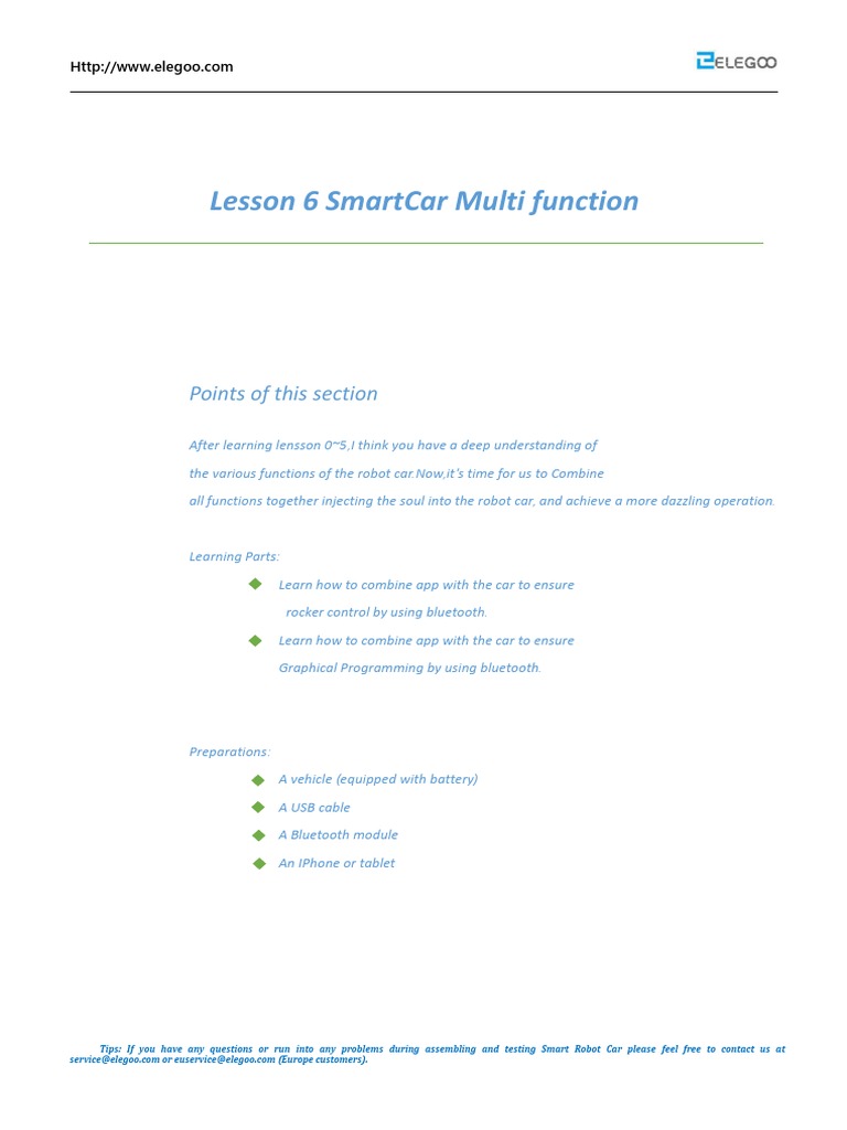 Lesson 6 SmartCar - Multi - Function | PDF | Parameter (Computer ...