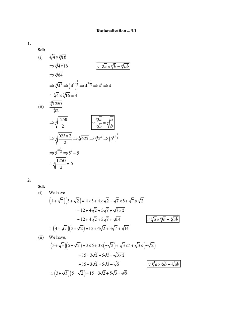 Chapter 3 - Rationalisation-9 PDF | PDF | Teaching Mathematics