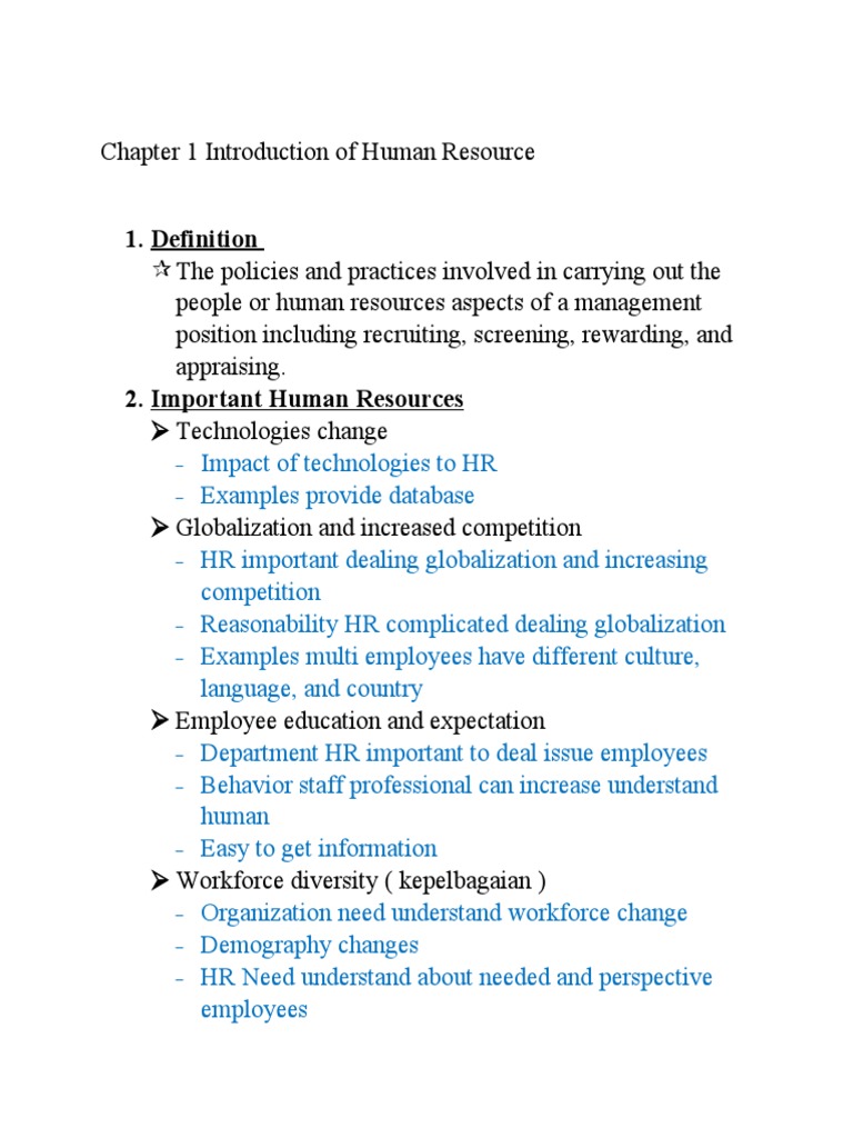 Human Resource Note | PDF | Human Resource Management | Human Resources