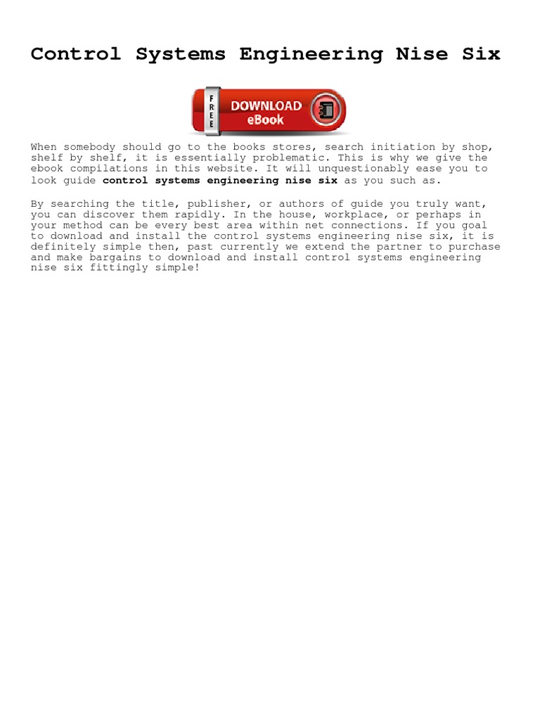 Control Systems Engineering Nise Six PDF | PDF | Career & Growth