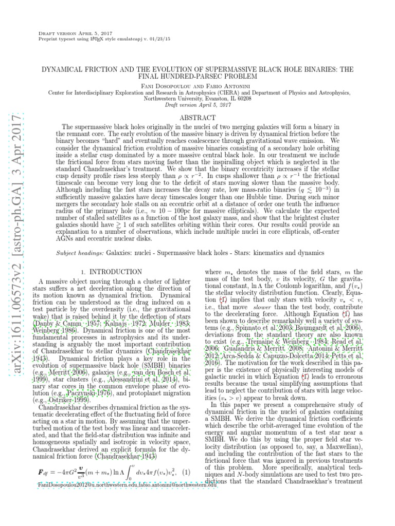 Supermassive Black Hole Binary Evolution | PDF | Orbit | Stars