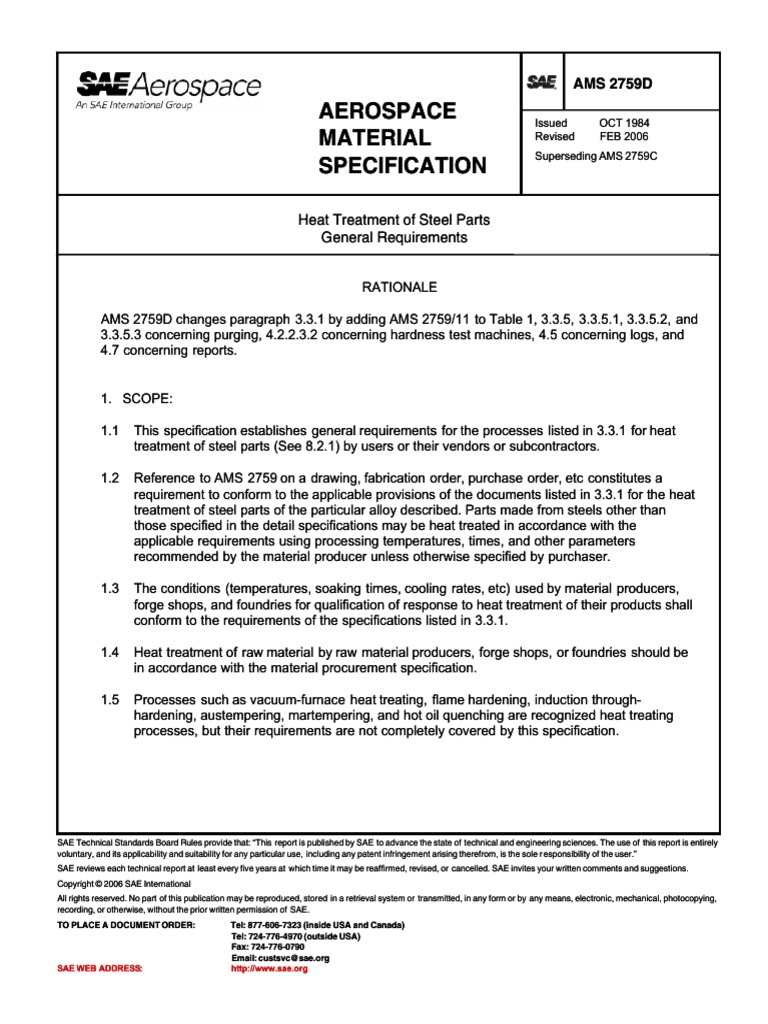 Ams-2759 D | PDF | Heat Treating | Annealing (Metallurgy)