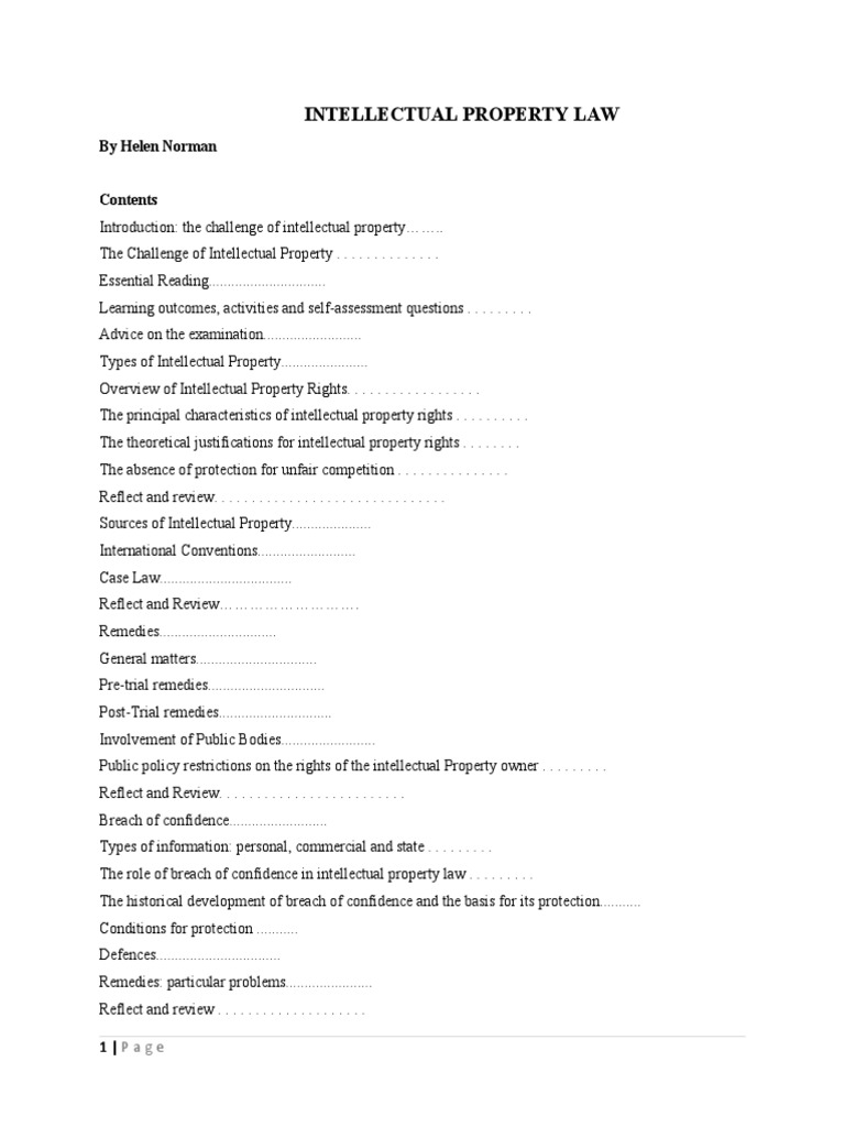Intellectual Property Notes Namy | PDF | Patent | Copyright