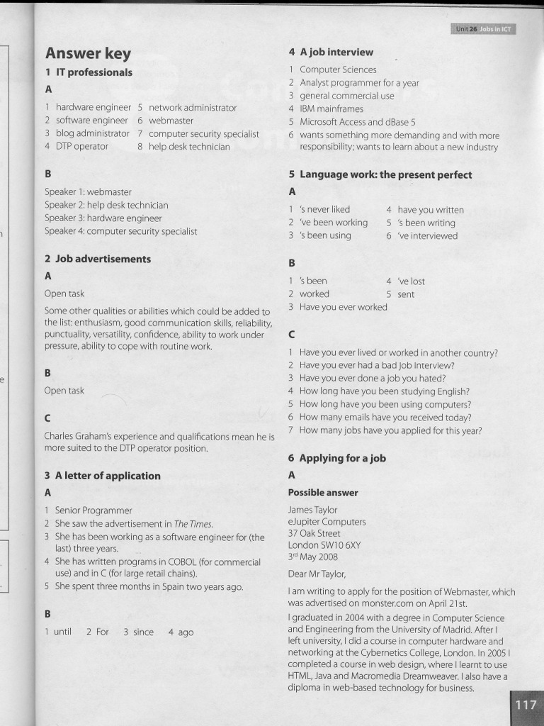 Unit 26 - Answer Key | PDF