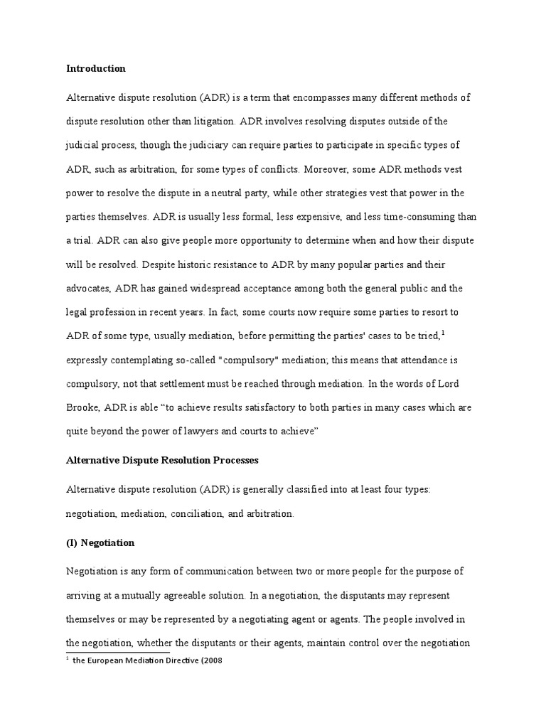 ADR Assignment | PDF | Alternative Dispute Resolution | Arbitration