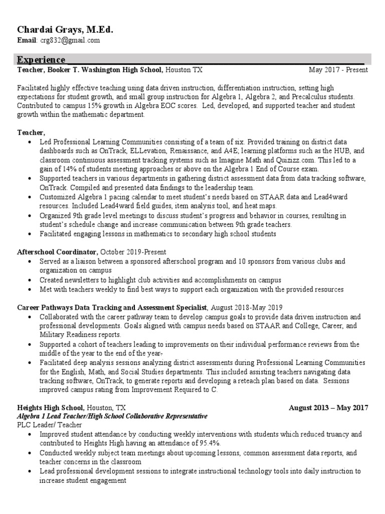 Resume Eportfolio | PDF | Teachers | Pedagogy