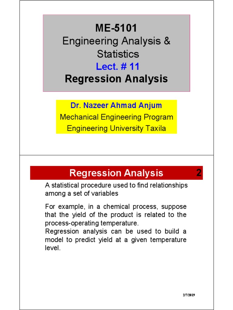 Engineering Regression Analysis | PDF | Regression Analysis | Errors ...