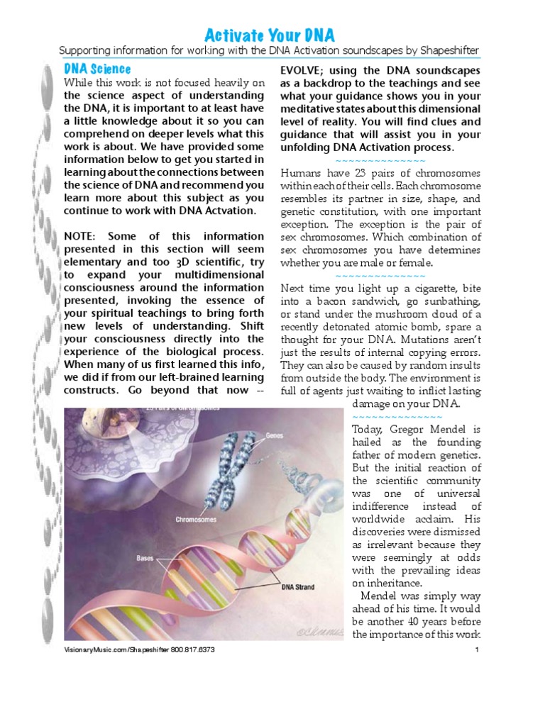 DNA Activation Quotes of Interest | PDF | Gene | Genetics