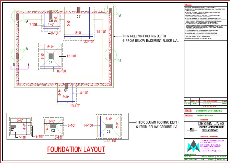 S-003 Foundation Layout | PDF | Economic Sectors | Civil Engineering