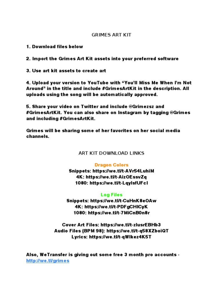 Grimes Art Kit: Dragon Colors | PDF