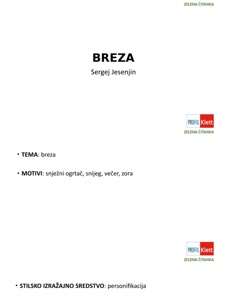 Sergej Jesenjin Breza | PDF