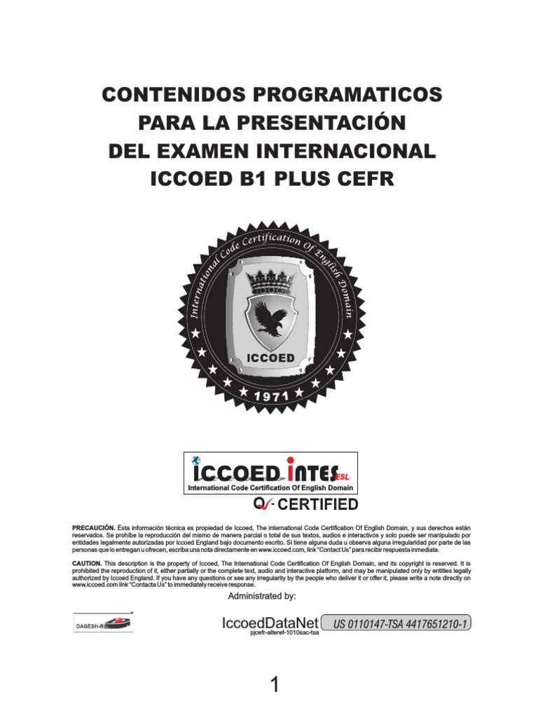 Contenidos Programáticos Iccoed. B1 PDF | PDF | Relaciones sintácticas | Gramática