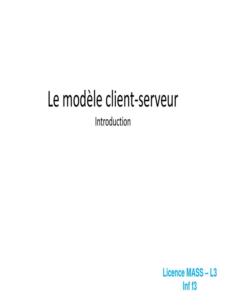 A Modele Client Serveur PDF | PDF | Serveur (Informatique) | Protocoles Internet