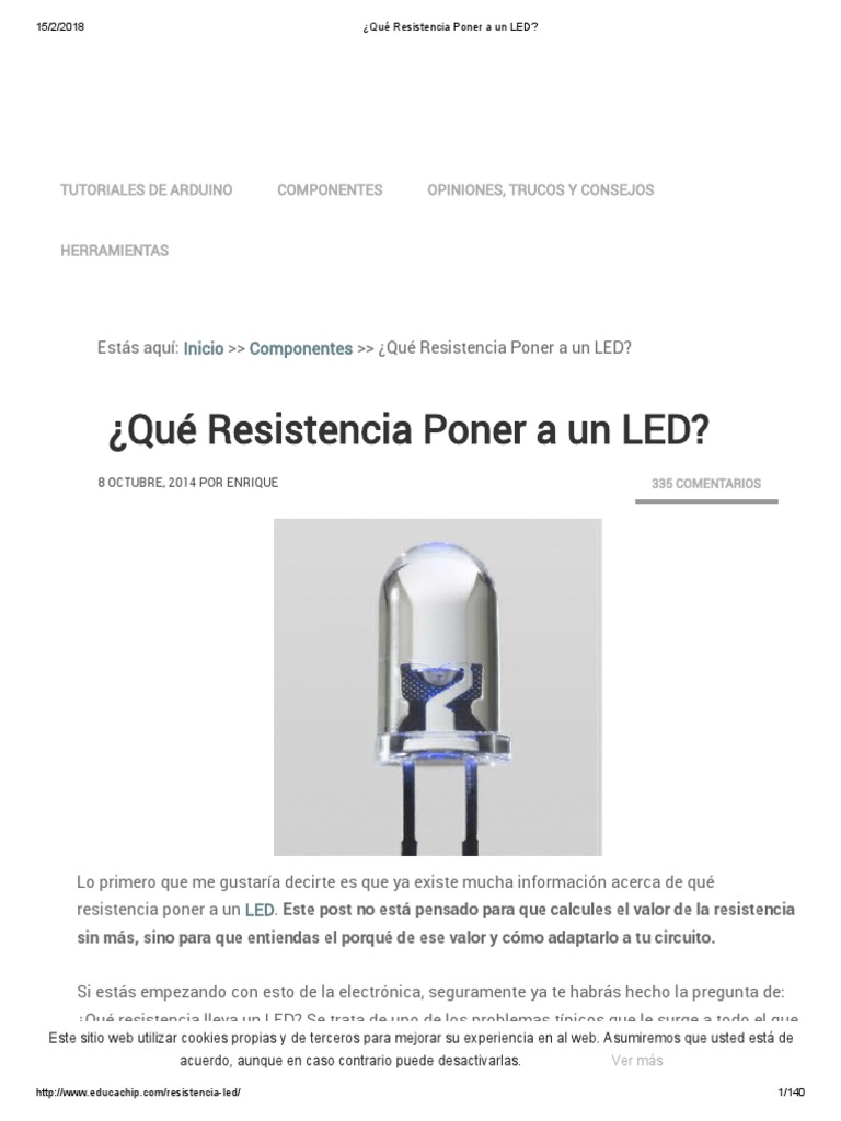 ¿Qué Resistencia Poner a un LED_ | PDF | Resistencia Eléctrica y ...