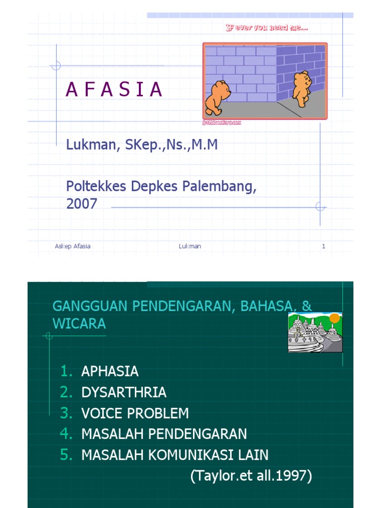 Askep Afasia | PDF | Seni & Disiplin Bahasa