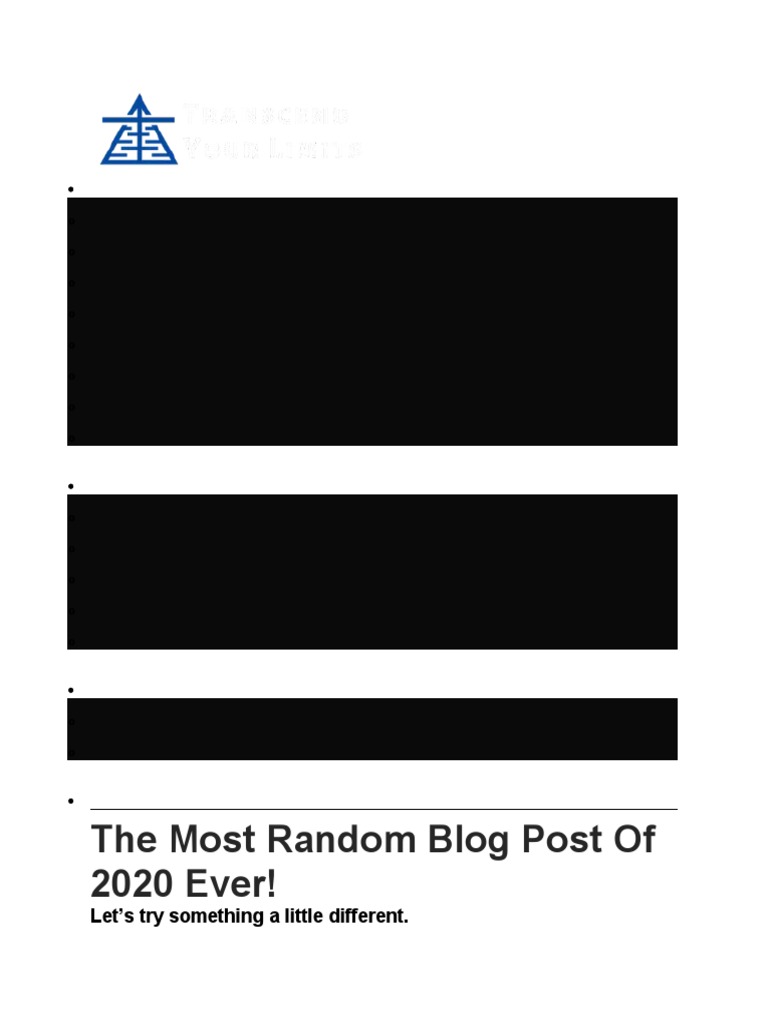 The Most Random Blog Post of 2020 Ever!: Biohacking 101 | PDF | Search ...