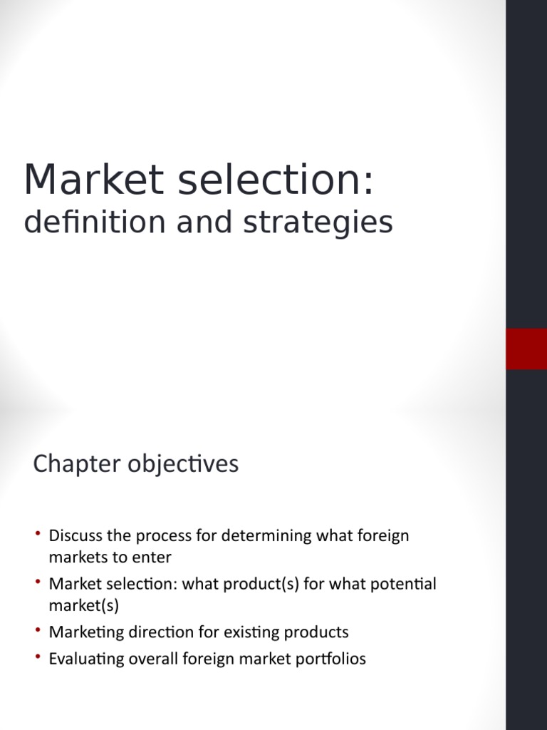 International Market Selection Strategies | PDF | Market Segmentation ...